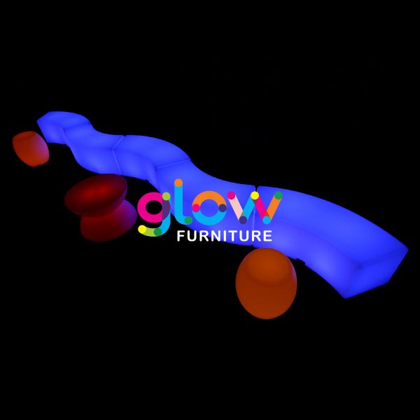 Glow curved bench hire- Sydney and Melbourne
